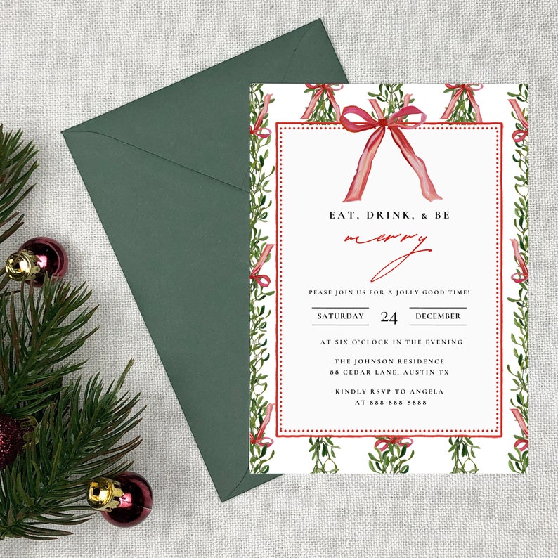 Editable Christmas Party Invitation | Christmas Invitation Download ...