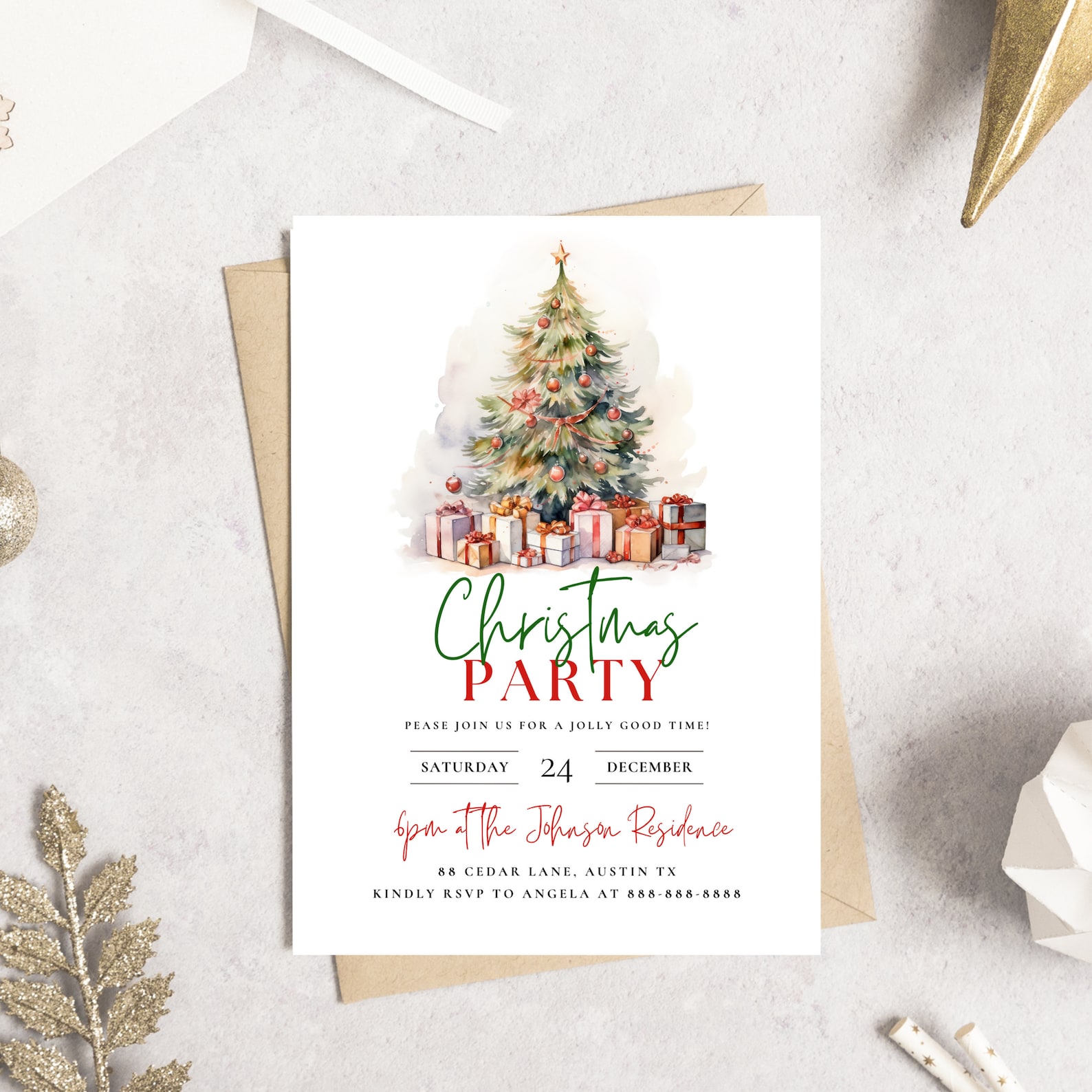 Editable Christmas Party Invitation Christmas Invitation - Etsy