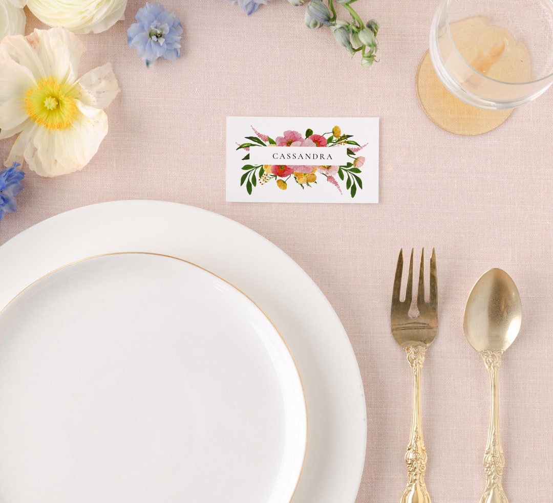 Editable Watercolor Floral Frame Border Wedding Bridal Shower Place ...