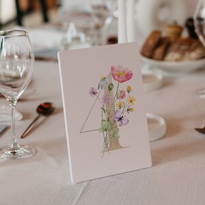 Editable Modern Wildflower Floral Table Number Template Flowers ...