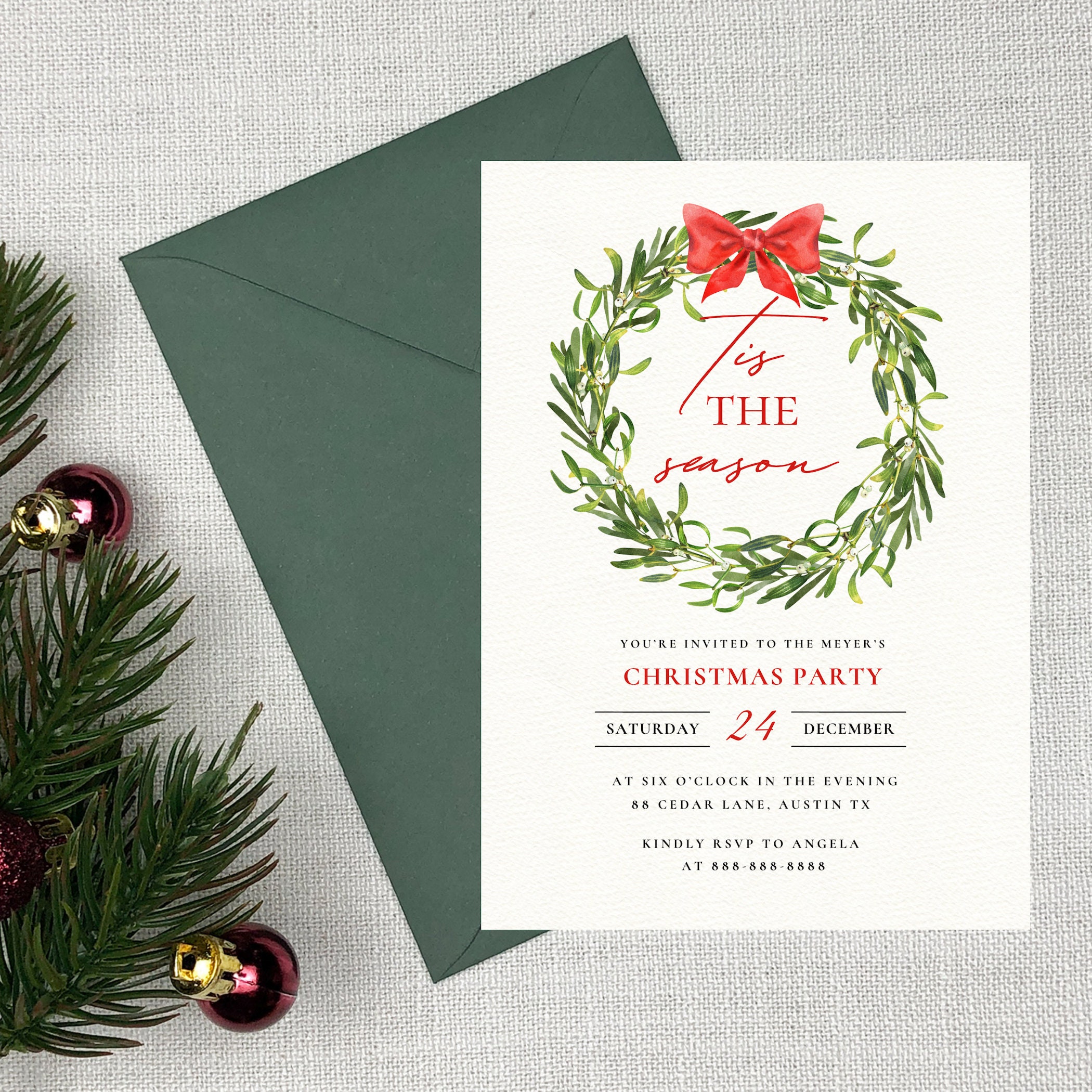 Editable Christmas Party Invitation Present Invitation - Etsy