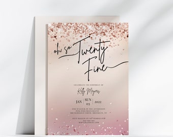 Oh so Twenty Fine Birthday Party Invite, 29th Birthday Print, Dripping ...