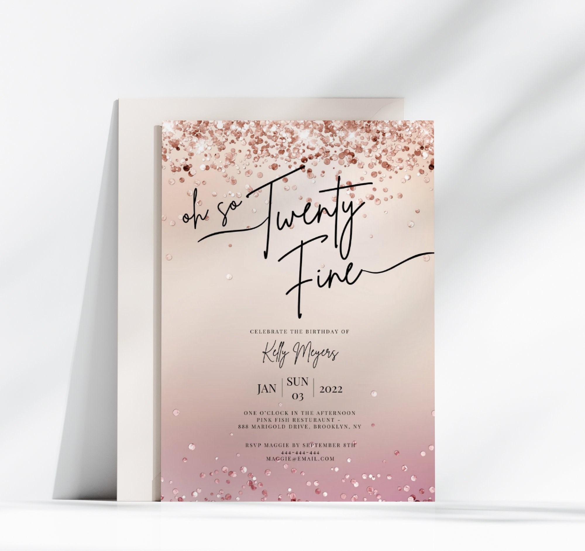 Oh so Twenty Fine Birthday Party Invite, 29th Birthday Print, Dripping ...