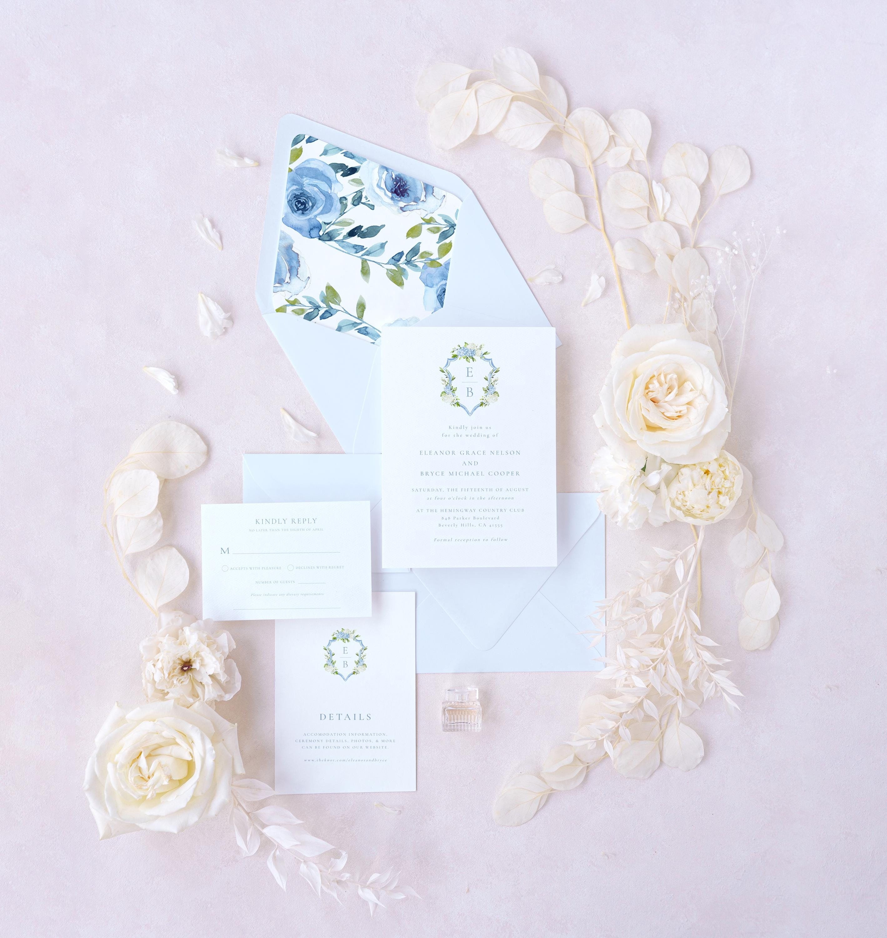 Editable Watercolor Skye Manor Wedding Suite Invitation Template ...
