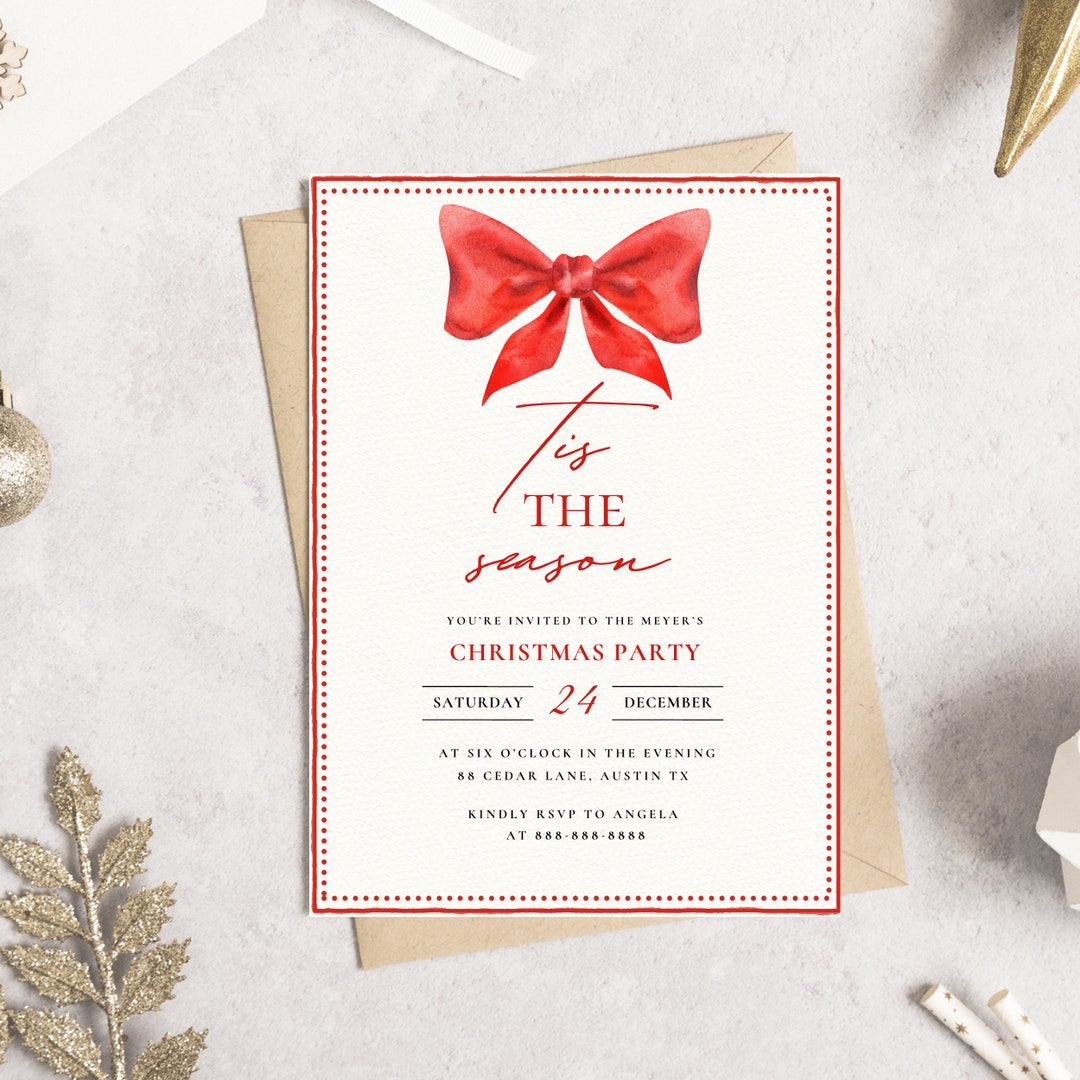 Editable Christmas Party Invitation Present Invitation - Etsy
