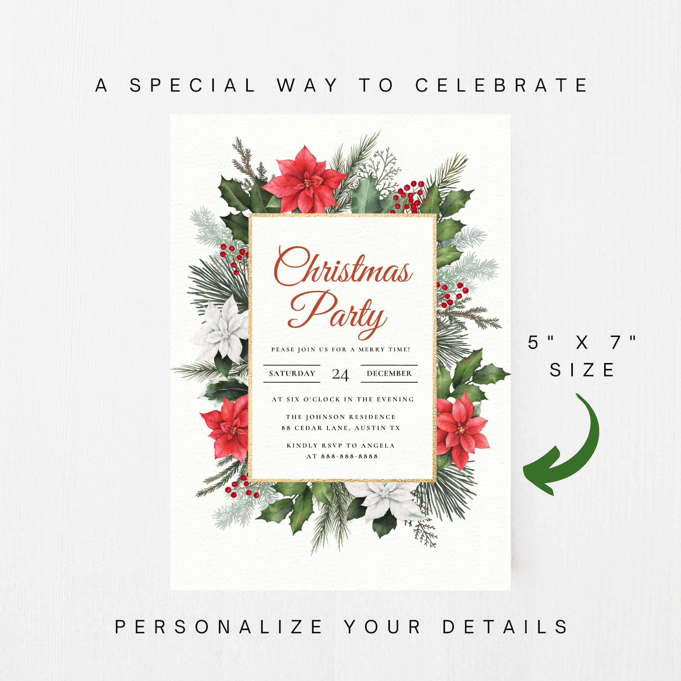 Editable Christmas Party Invitation Christmas Invitation - Etsy