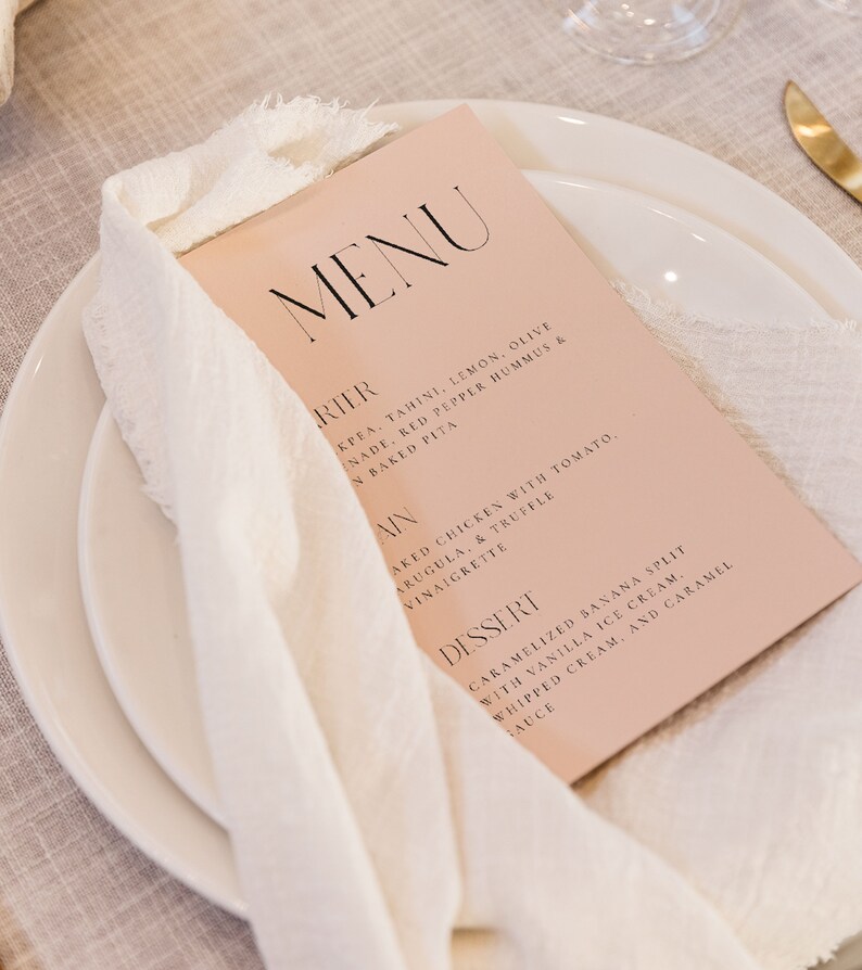 Editable Blush Bistro Bridal Shower Wedding Event Menu Template ...