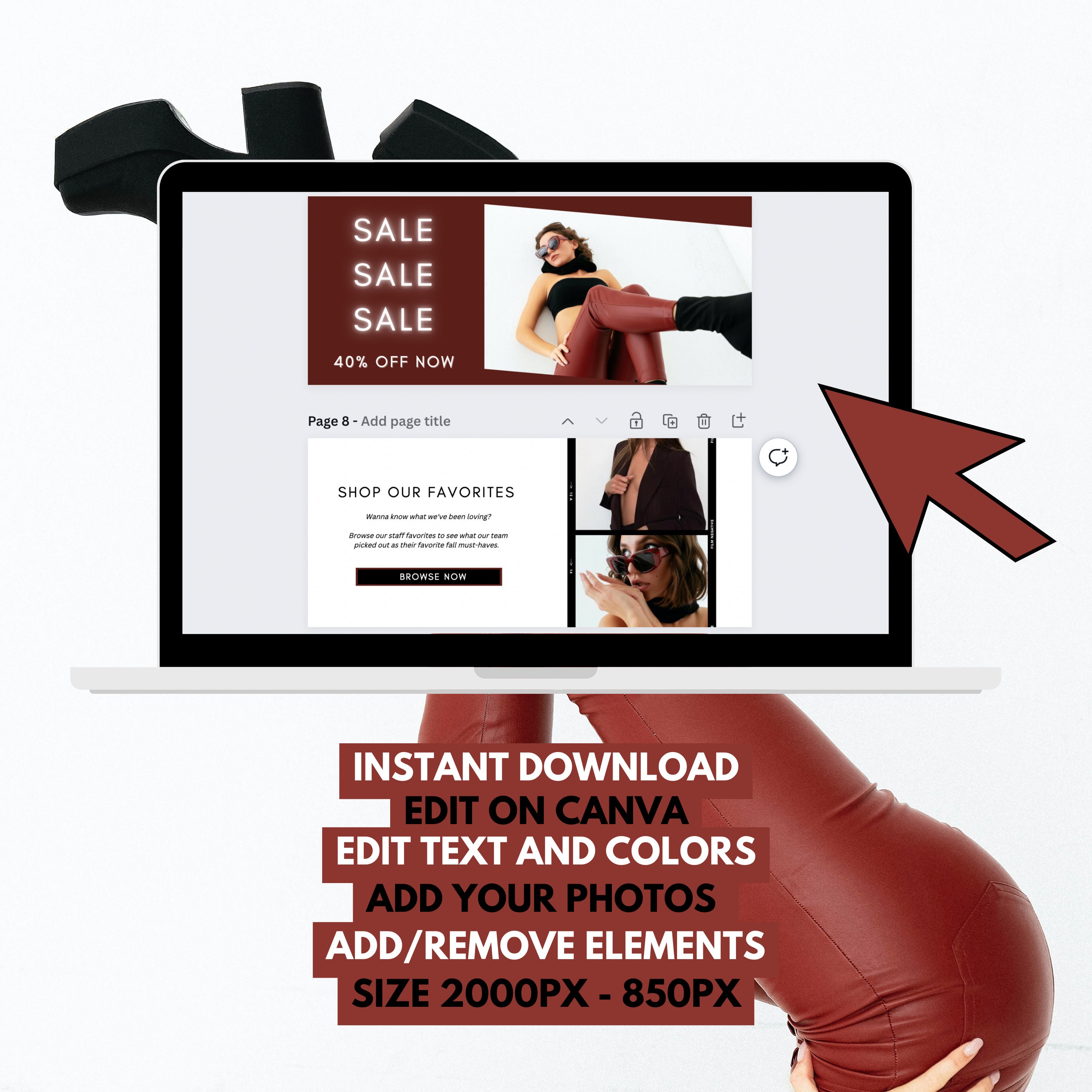 Iced Espresso DIY Website Banner Template Pack Four Fashion - Etsy