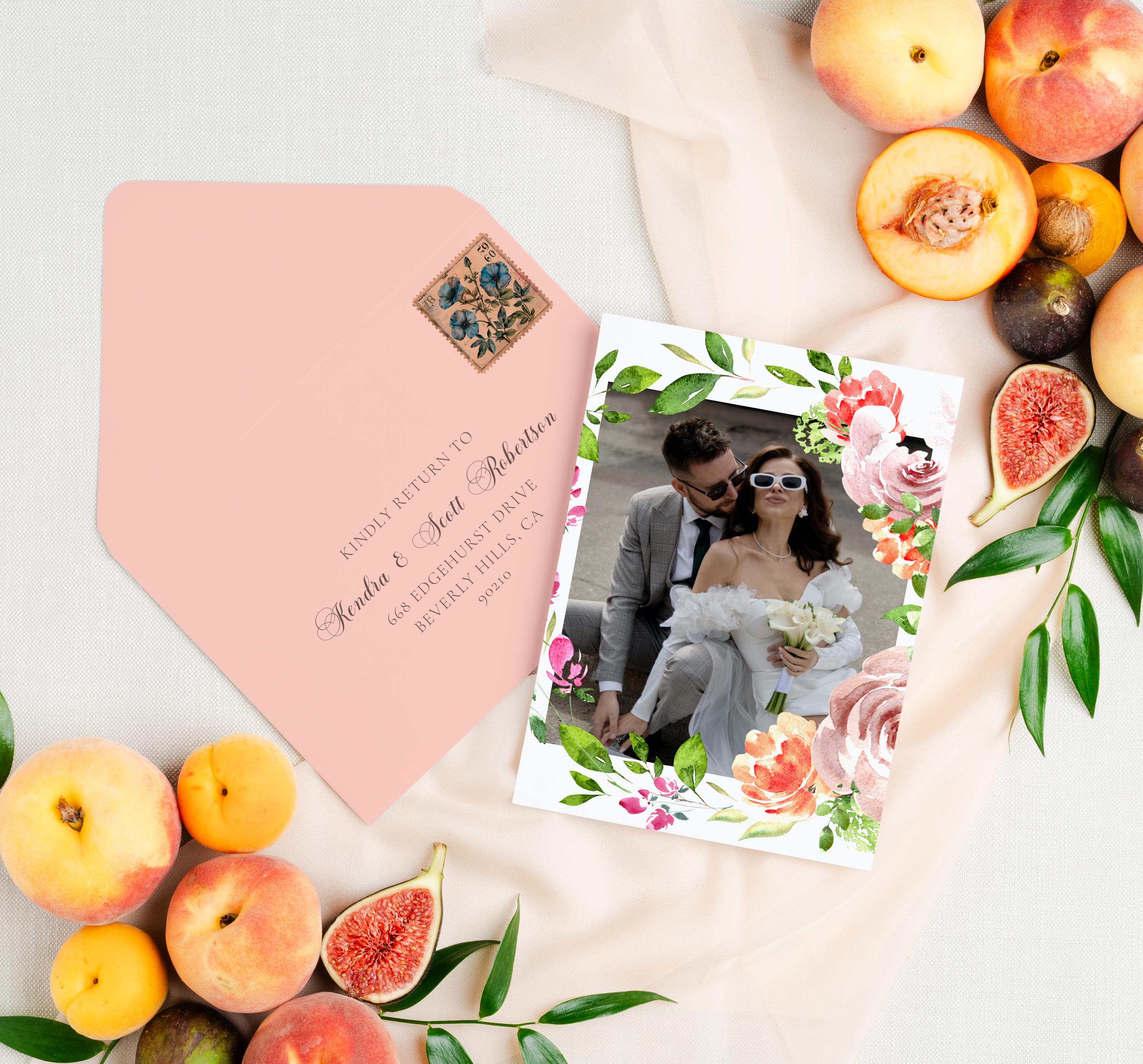 Editable Floral Script Photo Save the Date Wedding Event Template ...