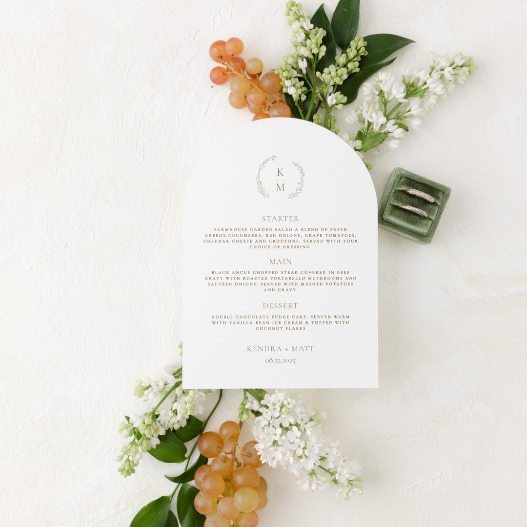 Editable Gold Monogram Arch Initial Crest Wedding Event Template ...