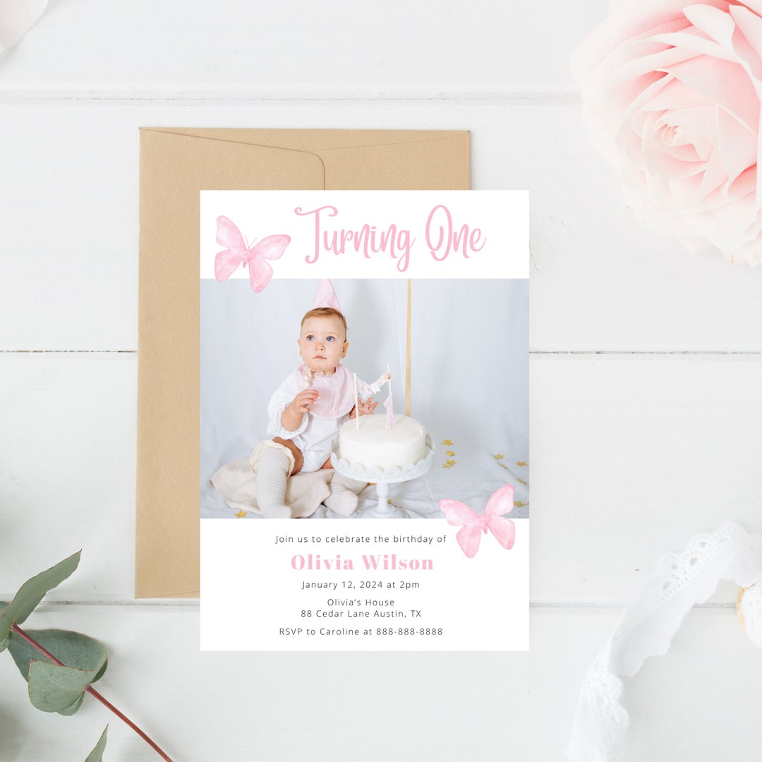 Turning One Birthday Invitation Baby 1st Turning One - Etsy