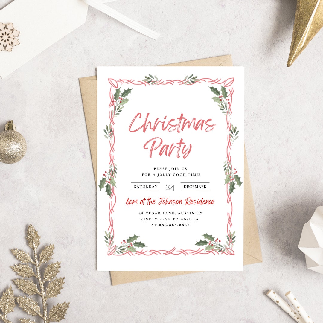 Editable Christmas Party Invitation Christmas Invitation - Etsy