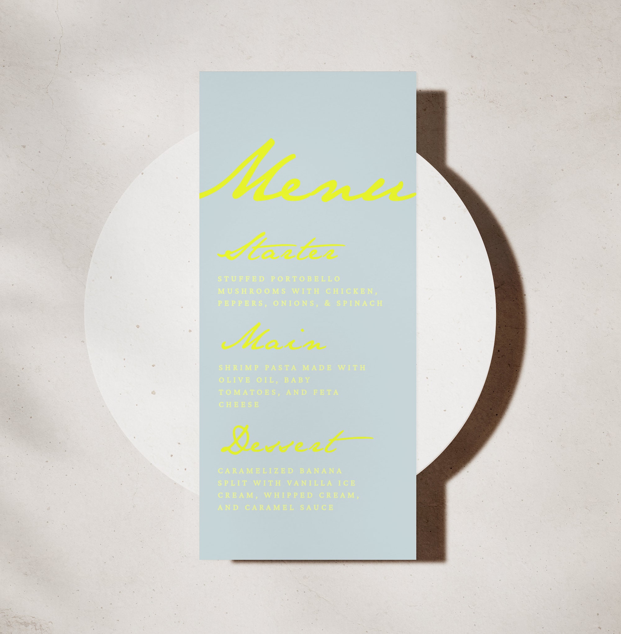 Editable Neon Blue Scripted Menu Event Menu Template Modern Single ...