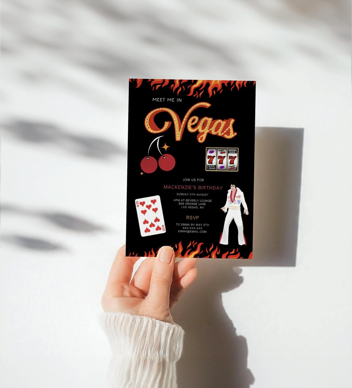 Flamin' Vegas Birthday Invitation | Sin City Birthday Weekend Getaway ...