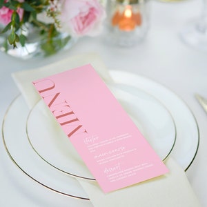 Editable Pink Modern Menu Template | Pink White Blush Striped Double ...