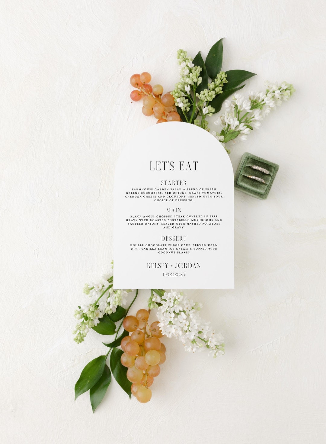 Editable Let's Eat Arch Black & White Wedding Event Template | Custom ...