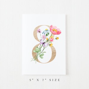 Editable Modern Wildflower Floral Table Number Template Flowers ...