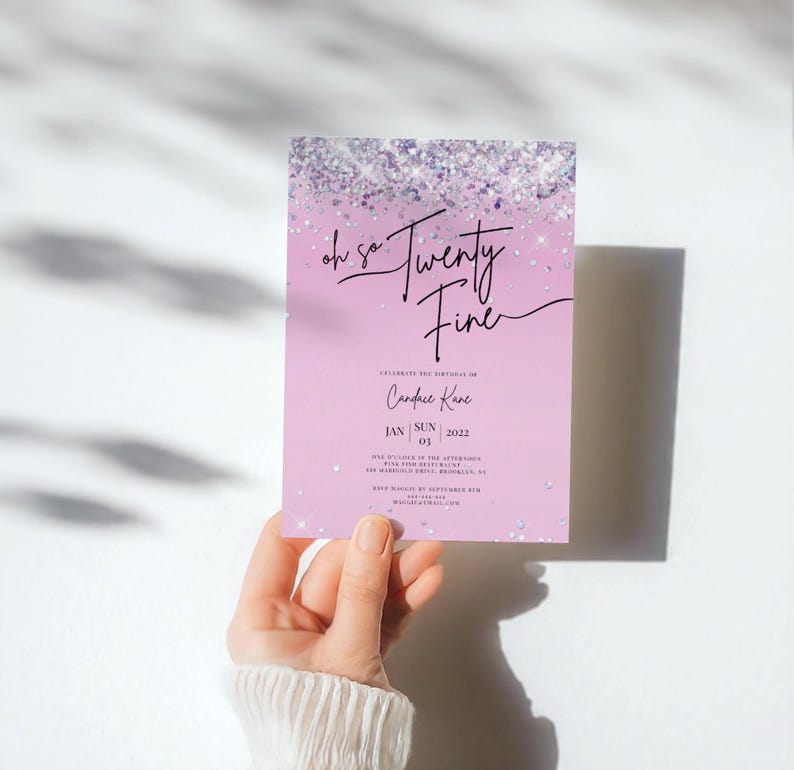 Oh so Twenty Fine Birthday Party Invite, 29th Birthday Print, Dripping ...