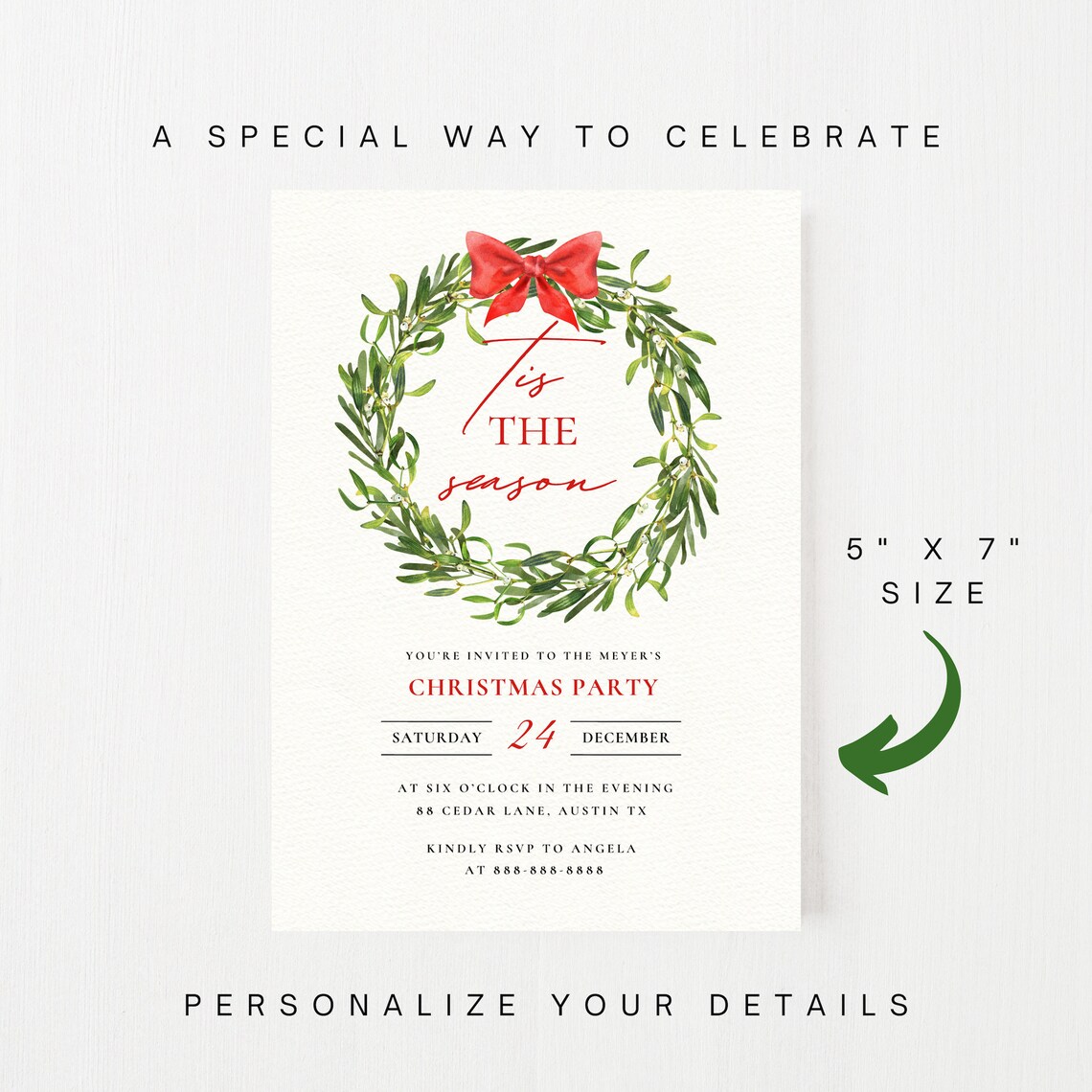 Editable Christmas Party Invitation Present Invitation - Etsy