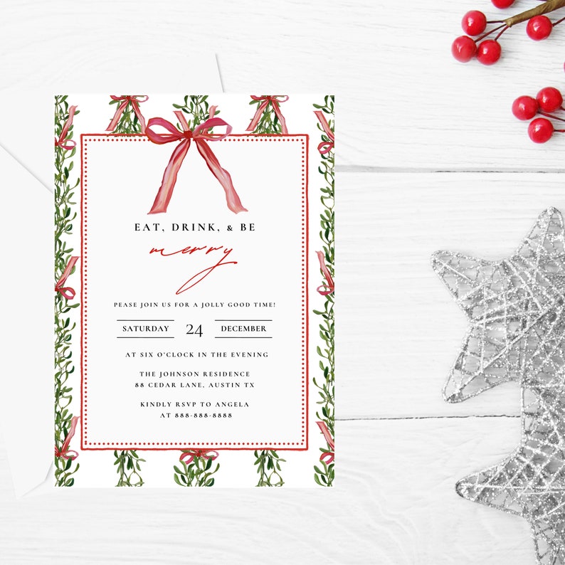 Editable Christmas Party Invitation | Christmas Invitation Download ...