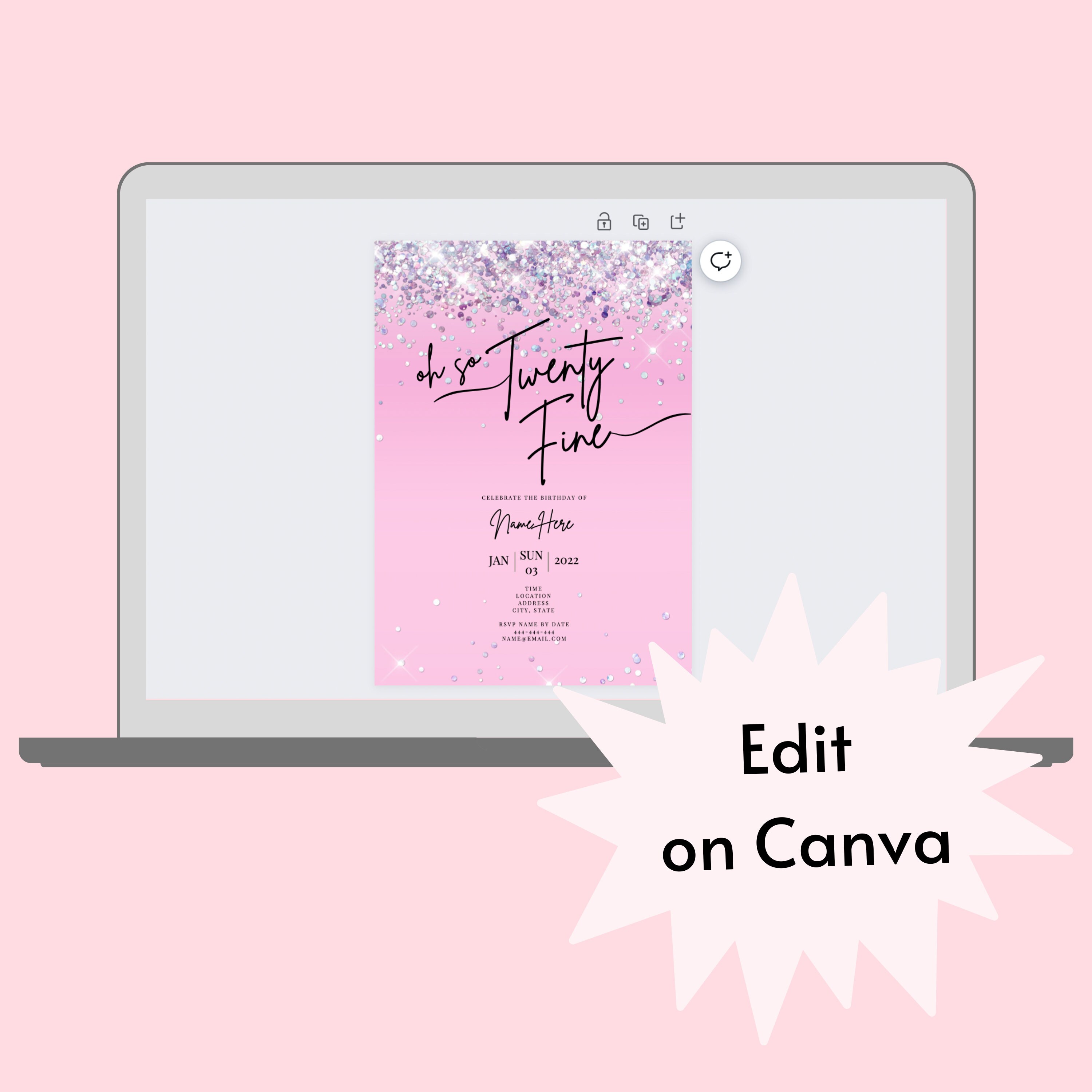 Oh so Twenty Fine Birthday Party Invite, 29th Birthday Print, Dripping ...