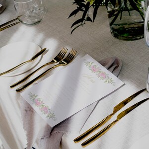Editable Pink Floral Border Menu Bridal Shower Wedding Event Menu ...