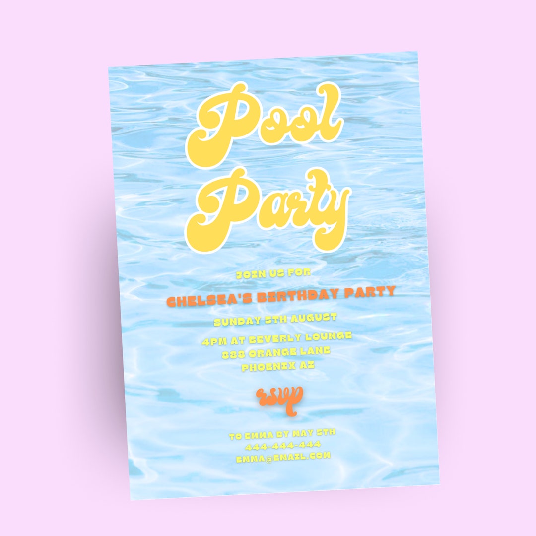 Pool Party Vibes Birthday Invitation Summer Turning 21 Birthday Single ...