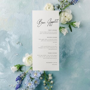 Editable Wedding Menu Bon Appétit Wedding Template Menu Card Wedding ...