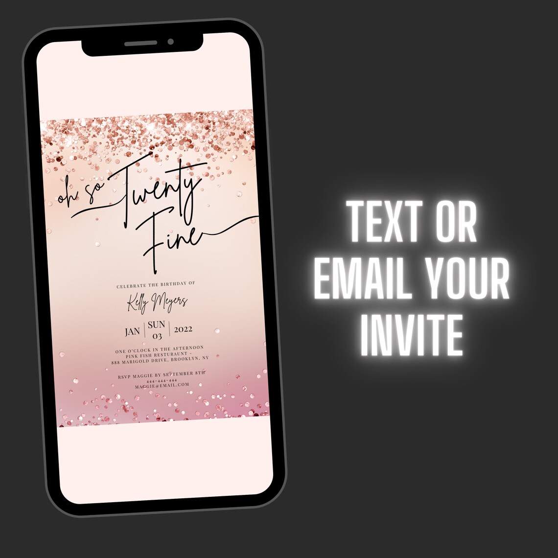 Oh so Twenty Fine Birthday Party Invite, 29th Birthday Print, Dripping ...