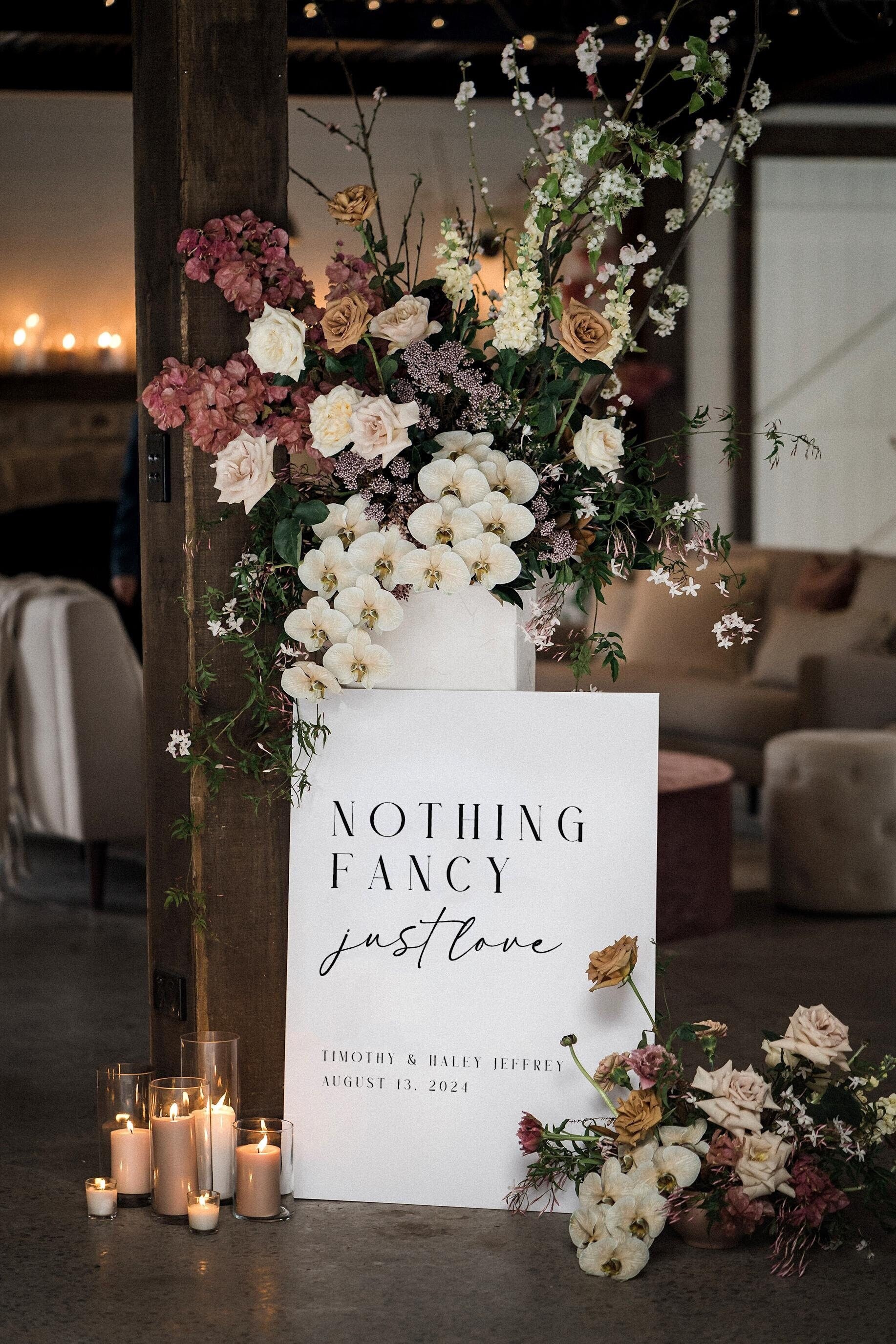 Editable Modern Nothing Fancy Just Love Wedding Welcome Sign Template ...