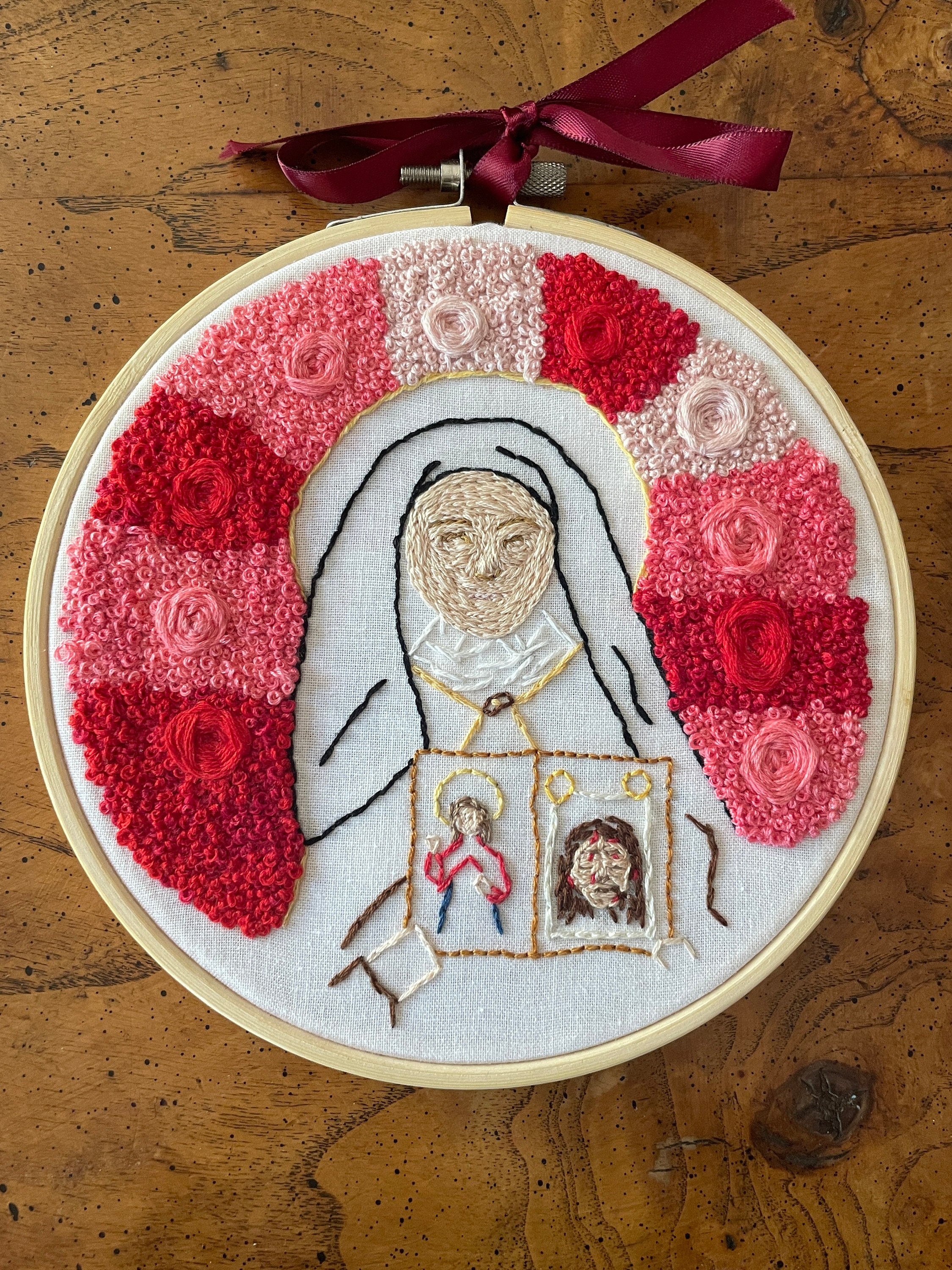 Saint Therese of Lisieux Embroidery Portrait Hand Embroidery Art Saint ...