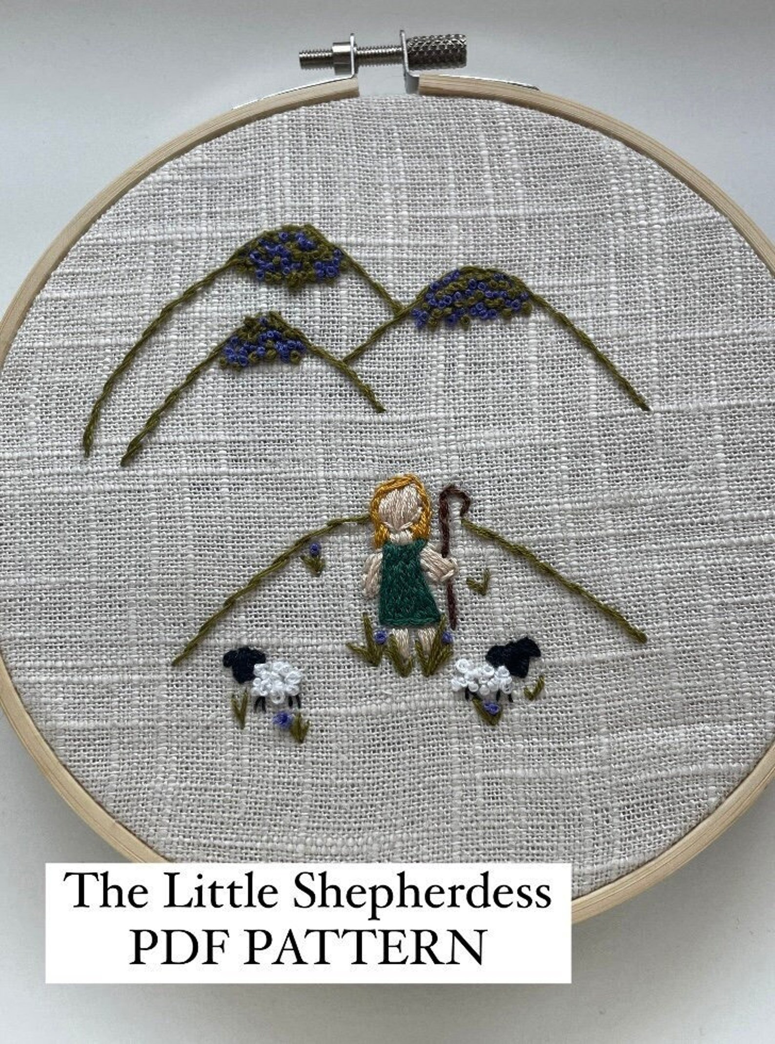 The Little Shepherdess PDF Pattern Pdf Embroidery Pattern Spring ...