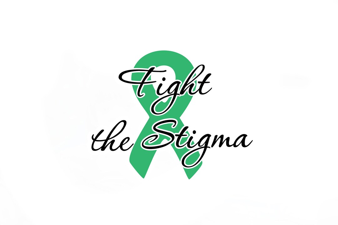 Mental Health, Stigma, Green, Ribbon, Decal, Sticker, Laptop, Car ...