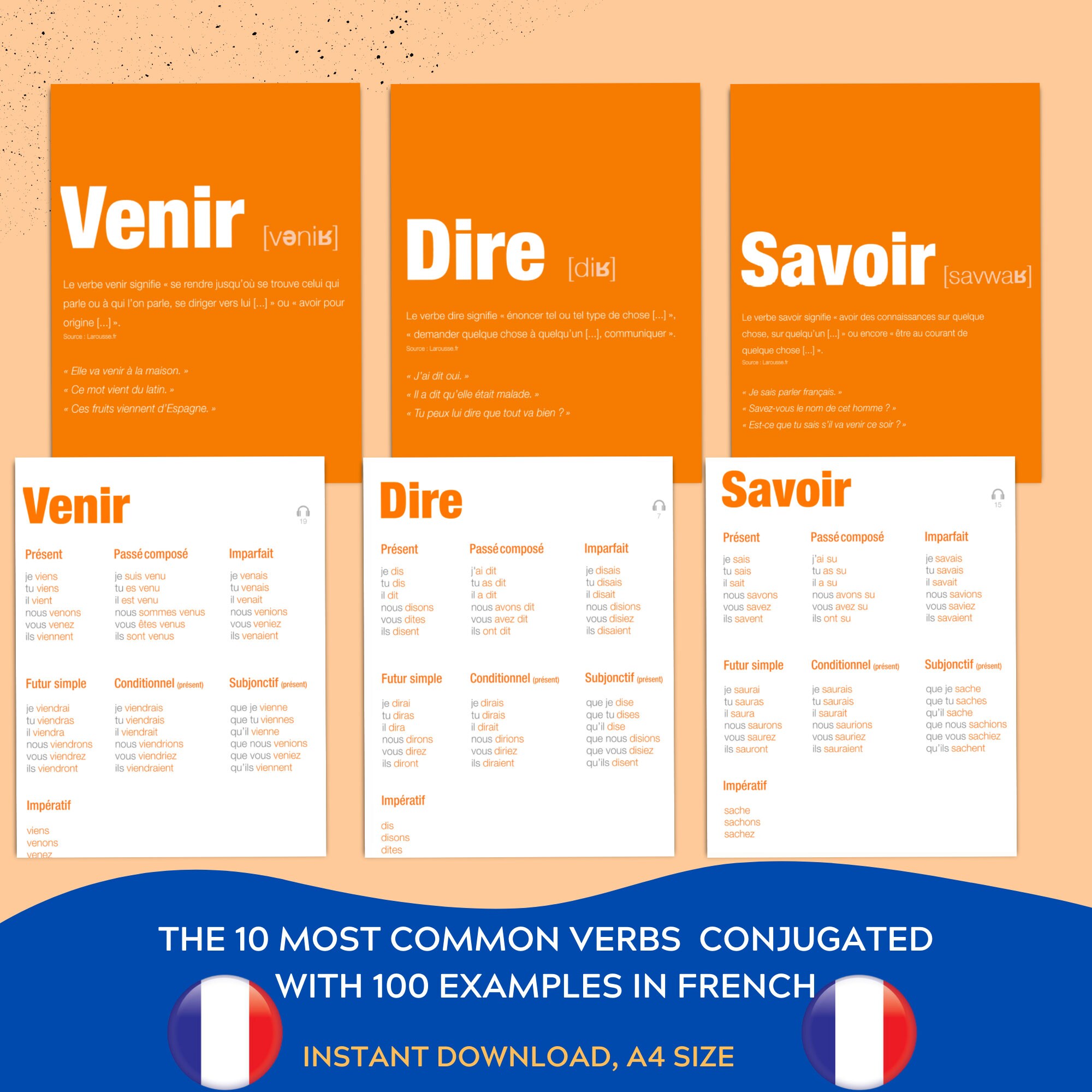 French Language Learning, 100 Common French Phrases, Verbs ...