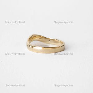 Cigar Diamond Deep Curve Wedding Band Thick Pave U-shaped Stacking Band ...