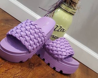 Purple Slide Sandals - Etsy