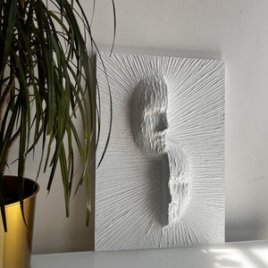 3D Faces Sculpture Plaster Art, Textured Faces Wall Art, Unique ...