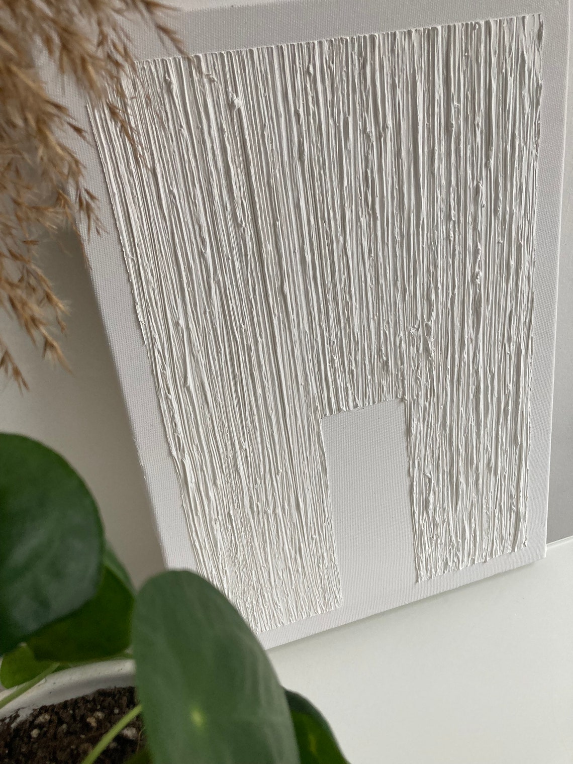 Abstract Canvas Wall Art Original White Textured Painting - Etsy