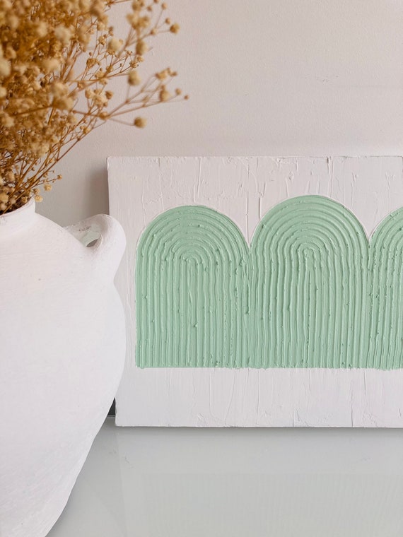 Textured Rainbow Plaster Wall Art Arch Abstract Plaster | Etsy