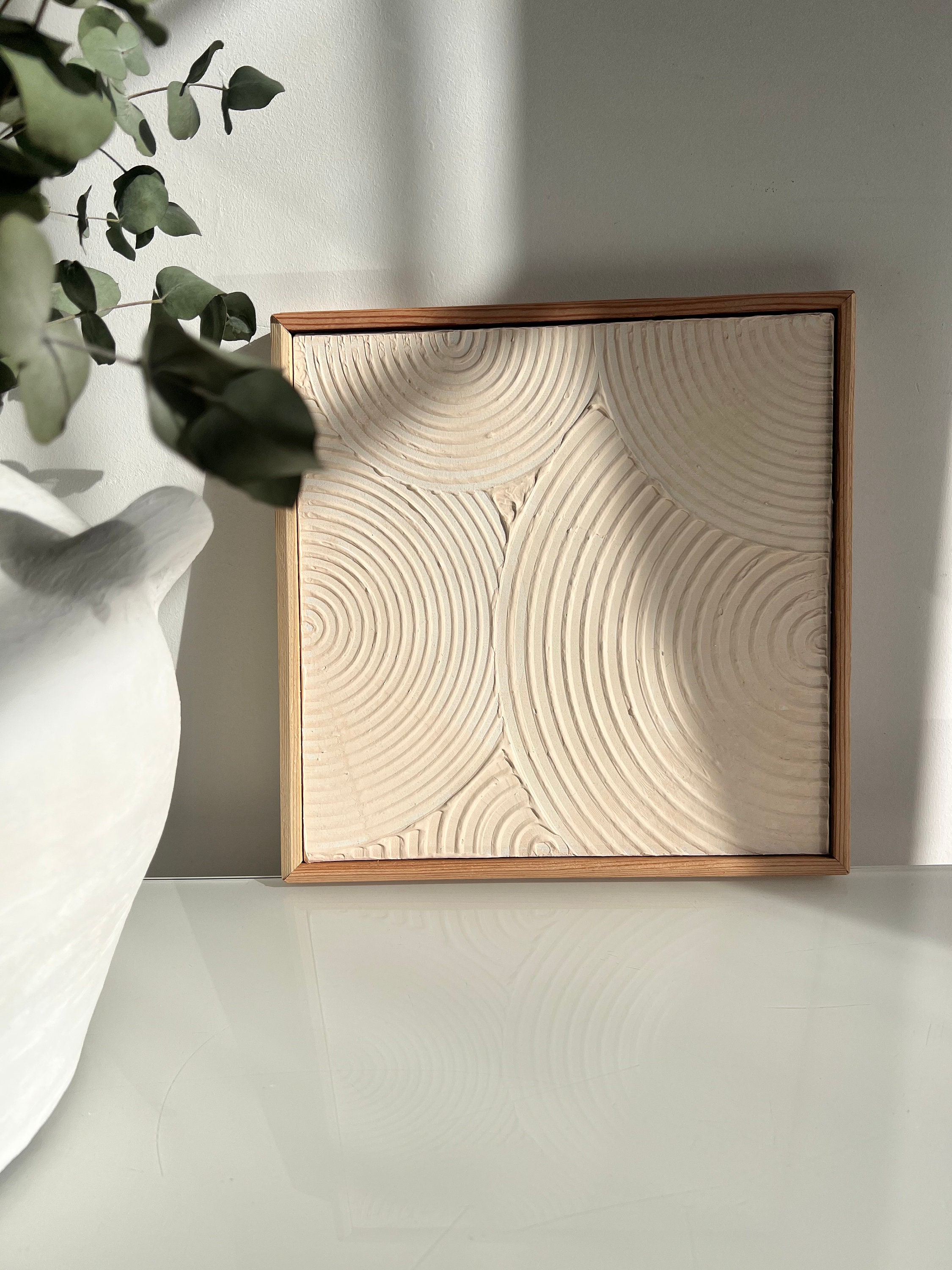 Beige Textured Arch Art, Arch Abstract Plaster Painting, Minimalist ...