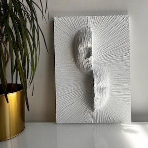 3D Faces Sculpture Plaster Art, Textured Faces Wall Art, Unique ...