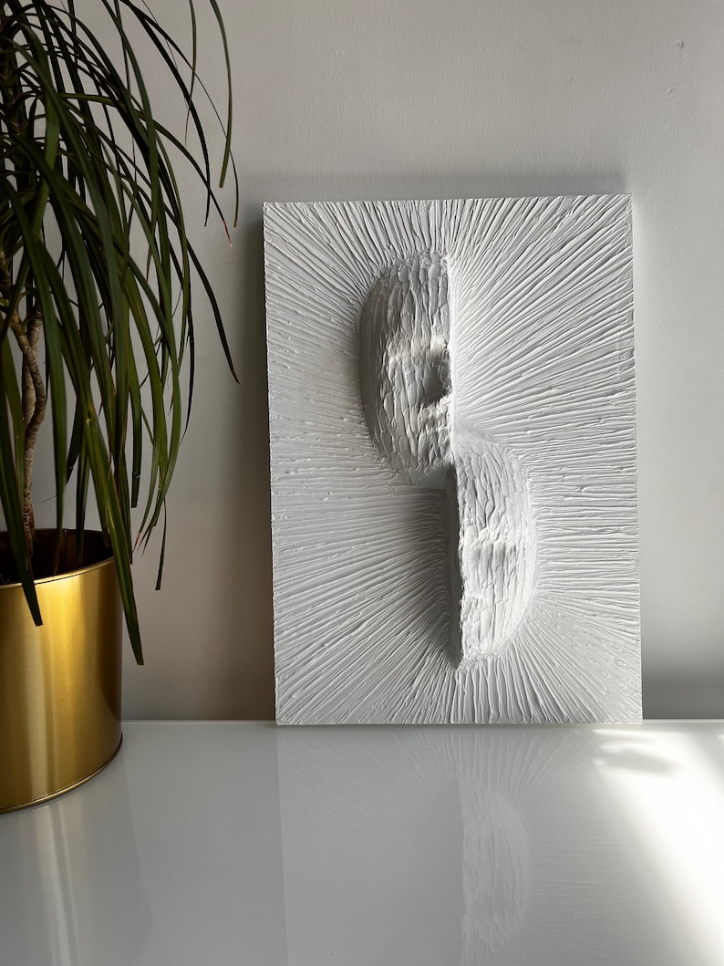 3D Faces Sculpture Plaster Art, Textured Faces Wall Art, Unique ...