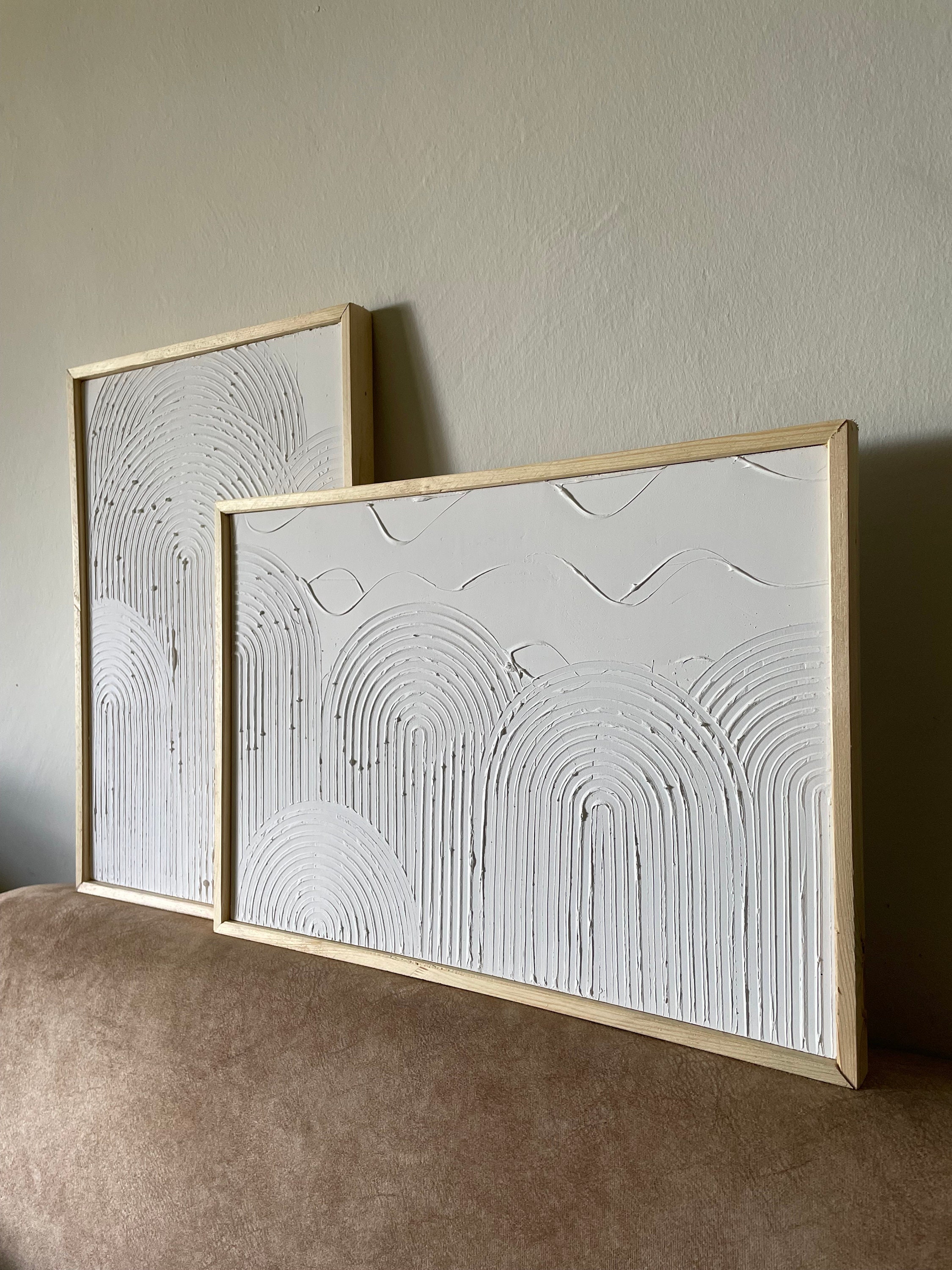 Set of 2 Textured Rainbow Wall Art Arch Abstract Plaster - Etsy