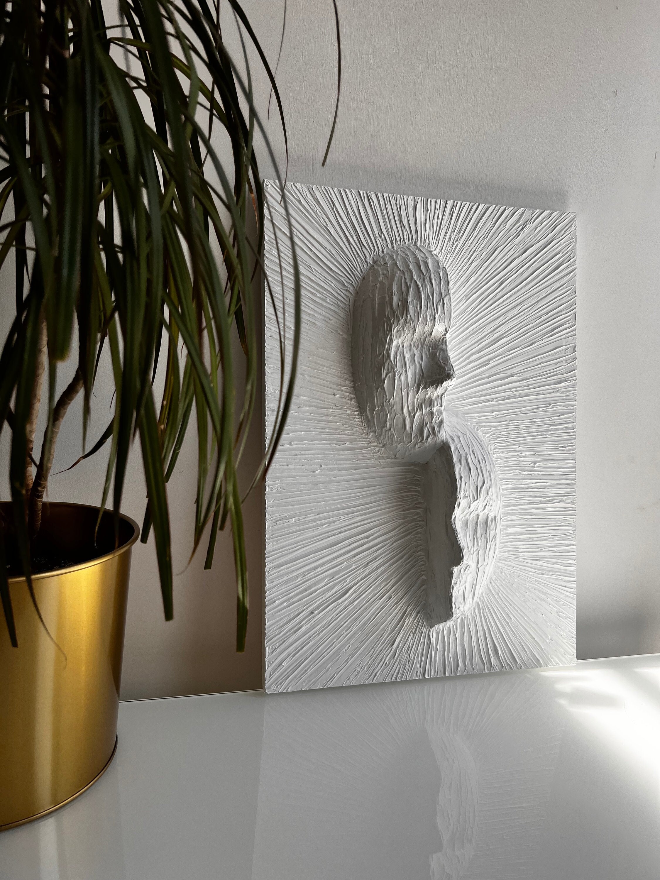 3D Faces Sculpture Plaster Art, Textured Faces Wall Art, Unique ...