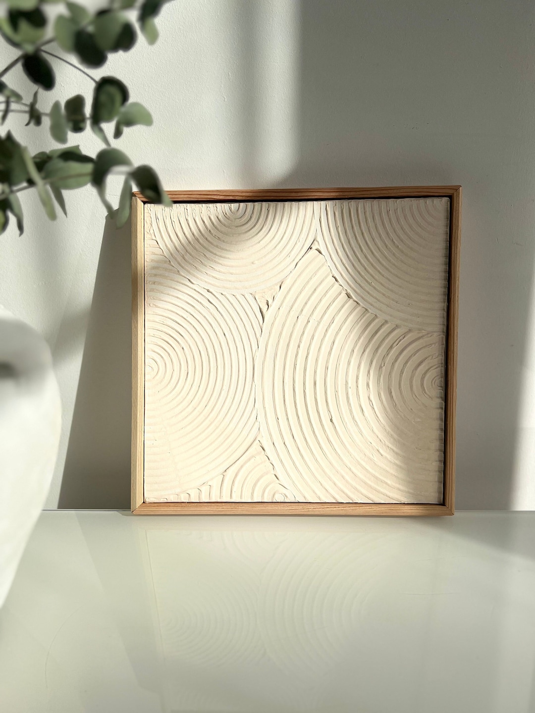 Beige Textured Arch Art, Arch Abstract Plaster Painting, Minimalist ...