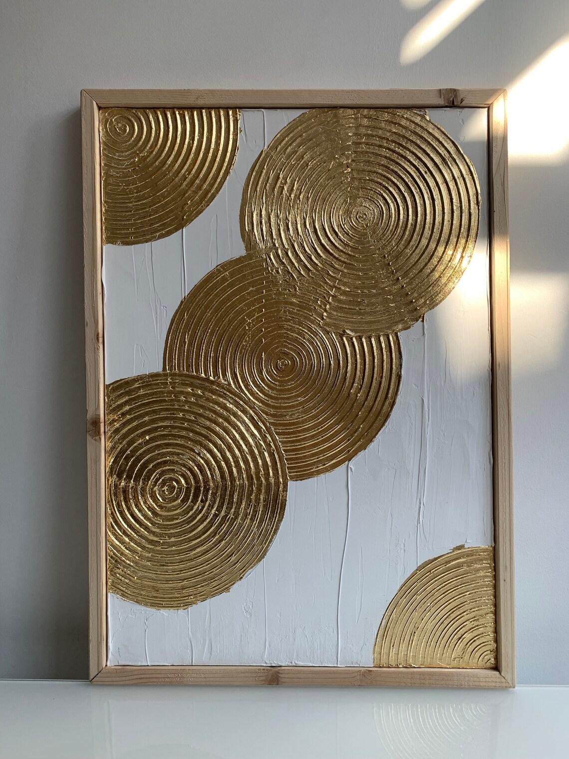 White Textured Gold Wall Art Arch Textured Abstract Plaster - Etsy