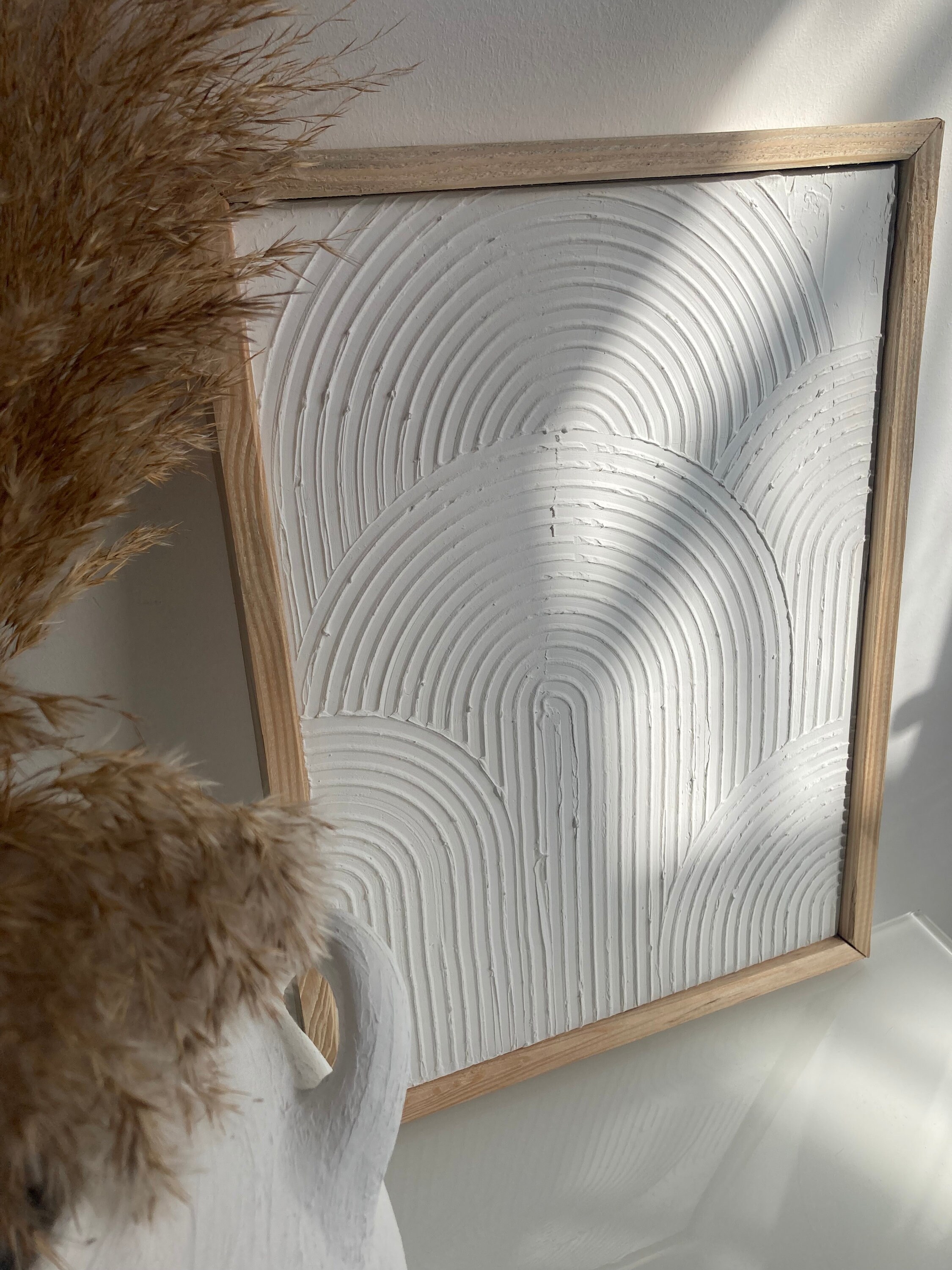 White Textured Rainbow Plaster Wall Art Arch Abstract Plaster - Etsy Canada