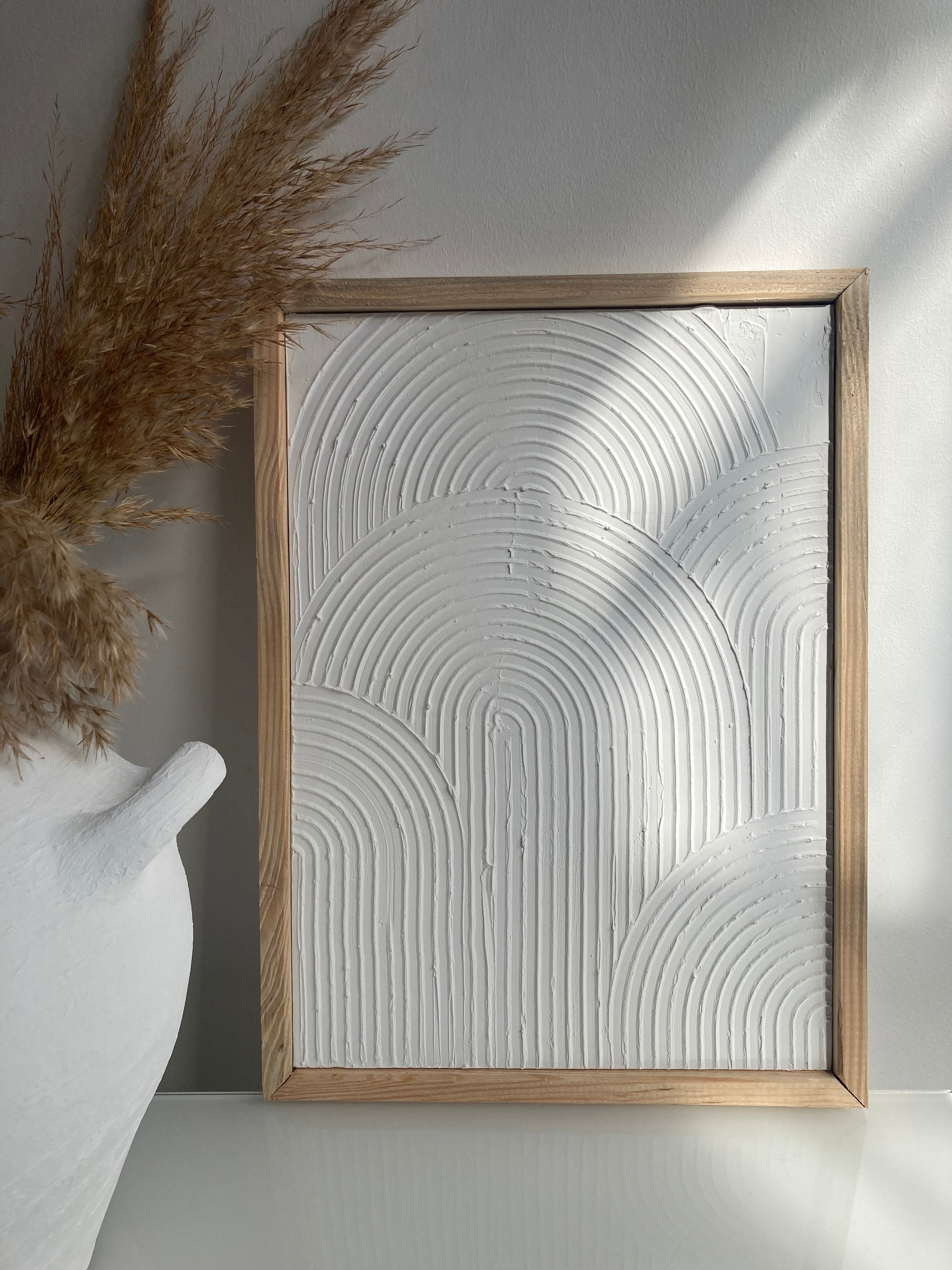 White Textured Rainbow Plaster Wall Art Arch Abstract Plaster - Etsy Canada