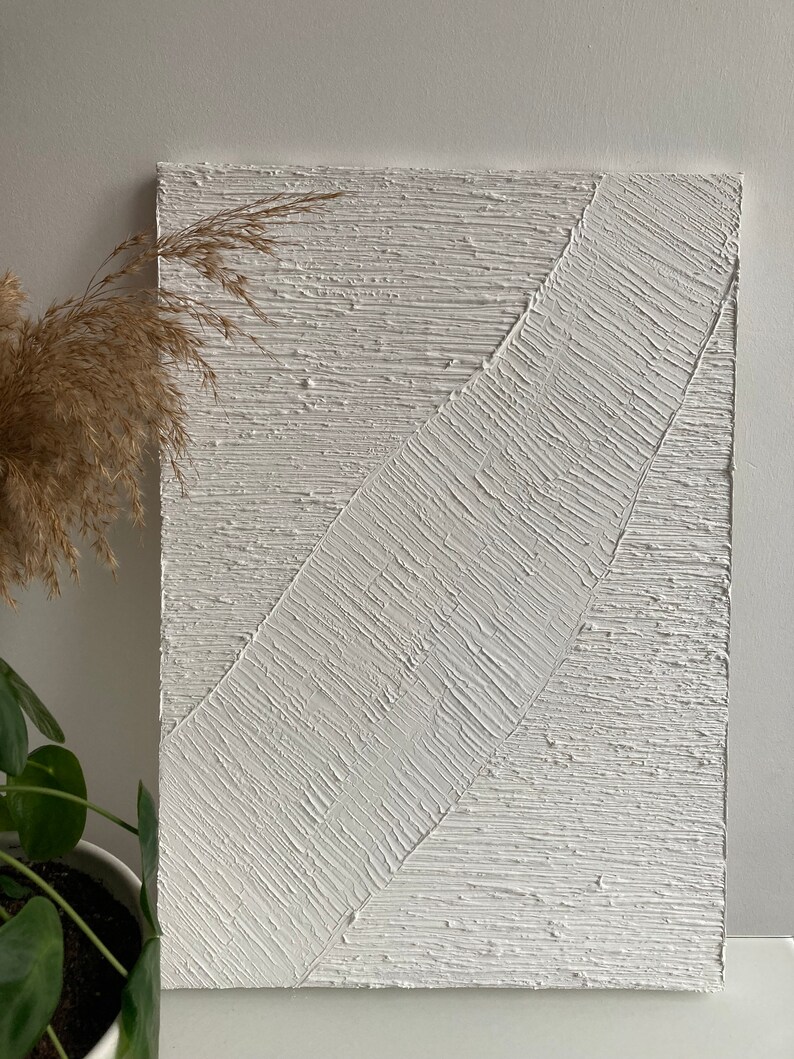 Abstract Canvas Wall Art Original White Textured Painting | Etsy
