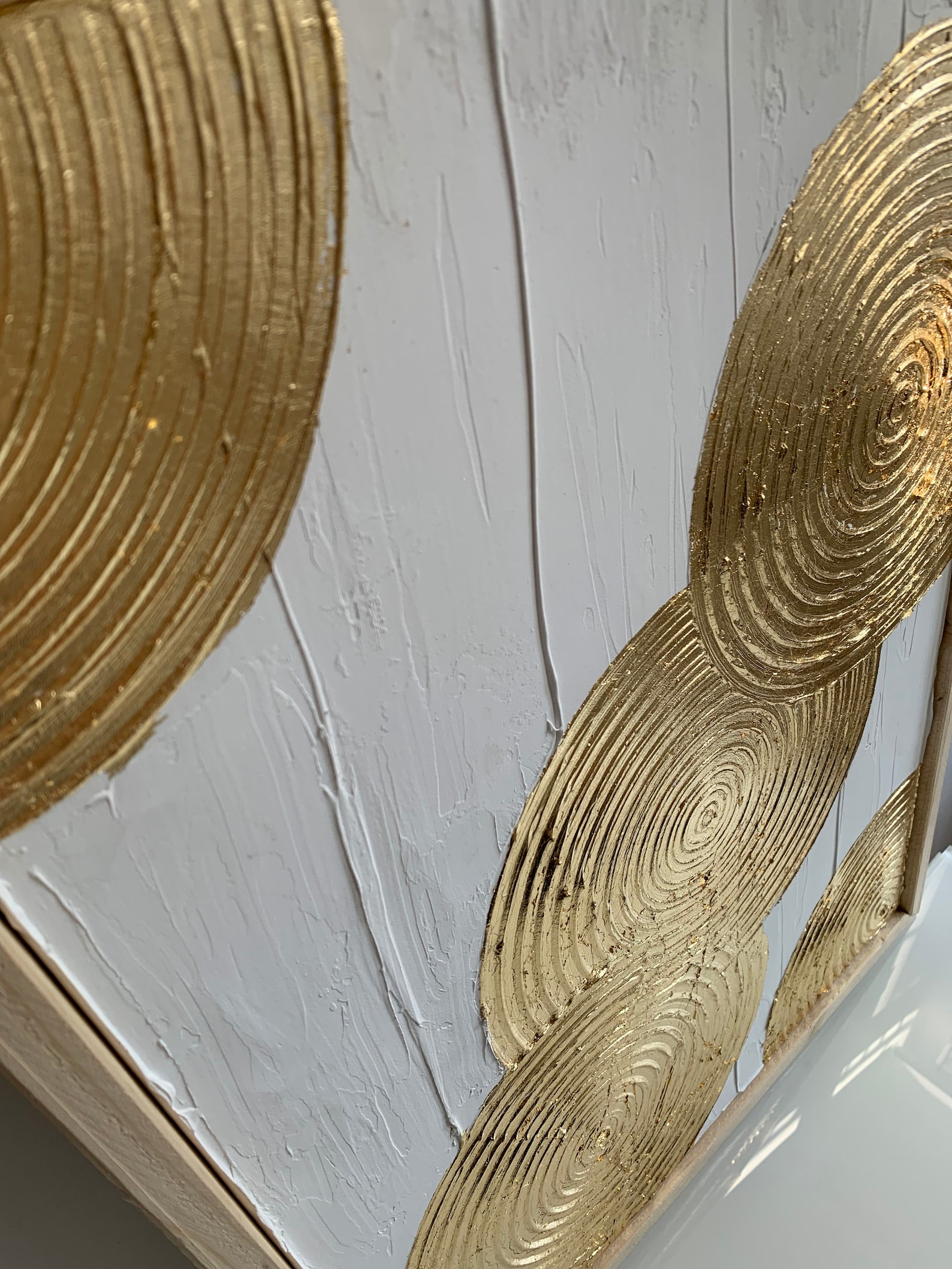 White Textured Gold Wall Art Arch Textured Abstract Plaster - Etsy